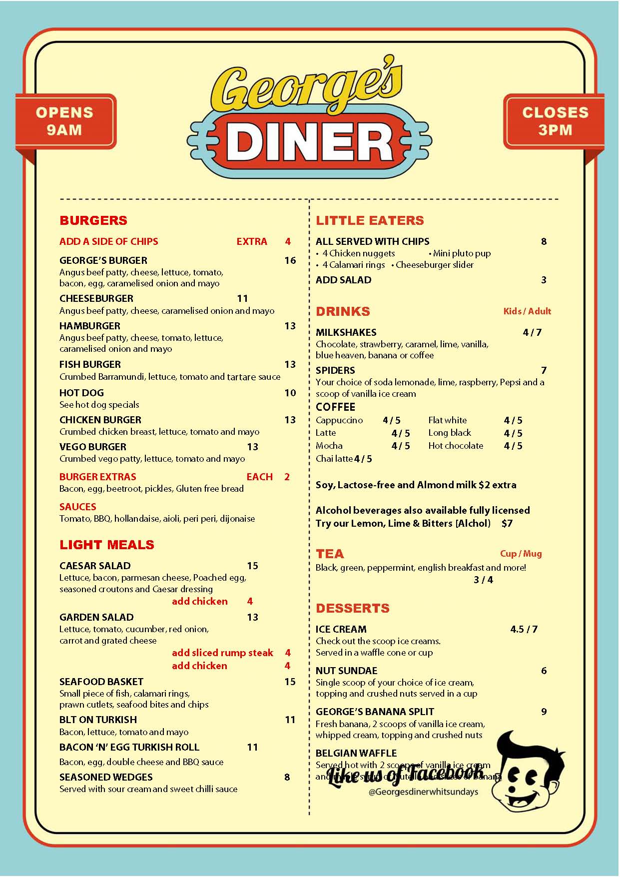 George’s Diner | BIG4 Conway Beach Tourist Park Whitsundays Accommodation